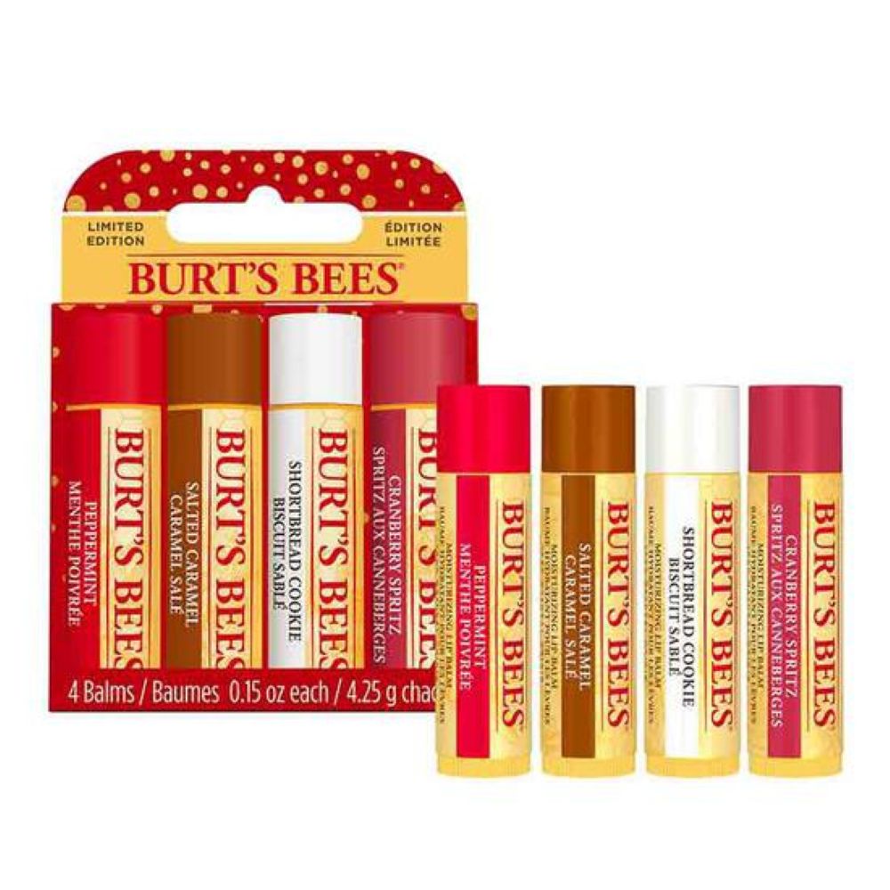 Burt's Bees Festive Lip Balm Gift Set (4 x 4.25g) - thefragrancecounter ...