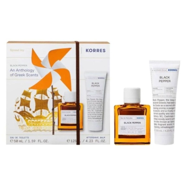 Korres Gift Set Black Pepper EDT 50ml & Aftershave 125ml