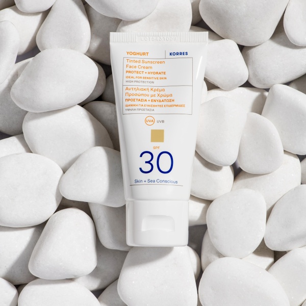 Korres Yoghurt Face Tinted Suncream SPF30 50ml - thefragrancecounter.co.uk